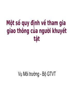 Một số quy định về tham gia giao thông của người khuyết tật