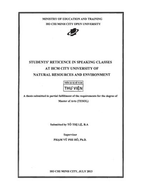 Students reticence in speaking classes at HCM city university of ...