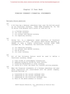 Test bank advanced accounting 10e by beams chapter 13