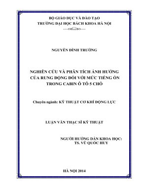 Nghiên cứu và phân tích ảnh hưởng của rung động đối với mức tiếng ồn ...