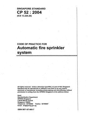 CP 52 2004 automatic fire sprinkler system