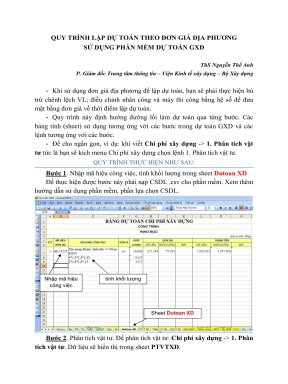 Quy trình lập dự toán theo đơn giá địa phương