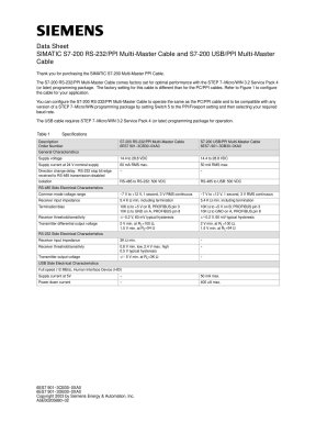 data sheet siemens english