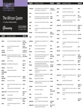 The african queen glossary