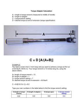 torque adapter calculation