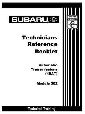 Subaru training technician reference manual 4EAT (automatic transmissions)