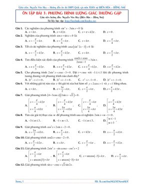 Nguyen van huy TOAN 11 DE ON TAP PHUONG TRINH LUONG GIAC THUONG GAP