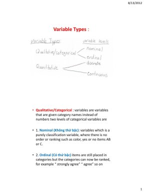 3 Variable Types, Levels
