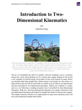 Introduction to Two Dimensional Kinematics