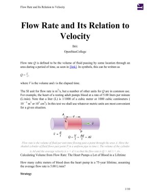 Flow Rate and Its Relation to Velocity