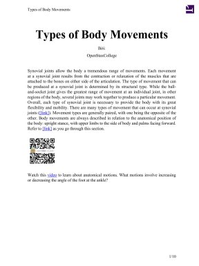 Types of Body Movements