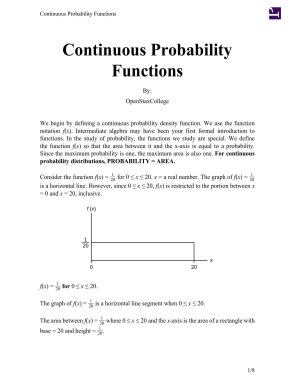 Continuous Probability Functions