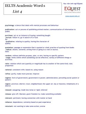 Academic Words List 4 EQuest