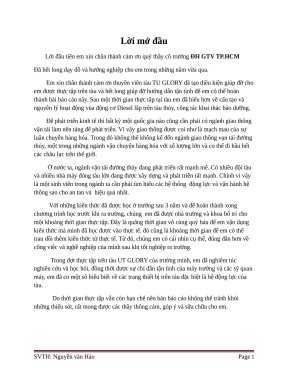 báo cáo thực tập tàu ut glory