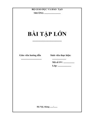 Mẫu bìa bài tập lớn - Mẫu bìa bài tập lớn mới nhất mau bia bai tap lon - Tài liệu text