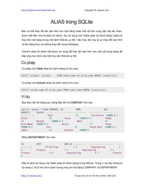 ALIAS trong SQLite | 54 bài học SQLite miễn phí hay nhất PDF alias ...