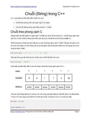 Chuỗi (String) trong C C++ | 101 bài hướng dẫn C C++ hay nhất PDF