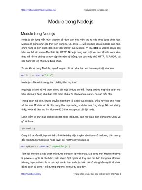 Module trong Node.js PDF module trong nodejs