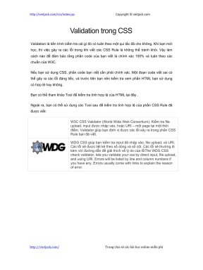 Validation trong CSS PDF validate trong css