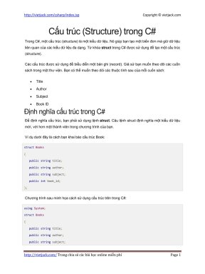 Cấu trúc (Struct) trong C | 85 bài học lập trình C hay nhất PDF