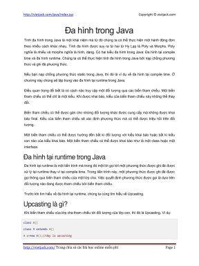 Đa hình trong Java - 155 bài học Java miễn phí hay nhất PDF da hinh trong java - Tài liệu text