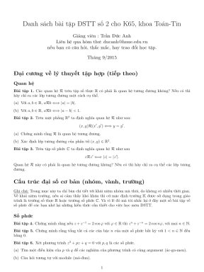 Đại số tuyến tính - Trần Đức Anh danhsach02 bt dstt