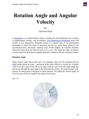 Rotation Angle and Angular Velocity