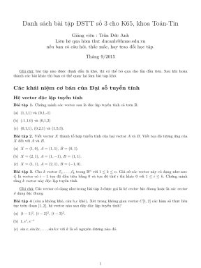 Đại số tuyến tính - Trần Đức Anh danhsach03 bt dstt