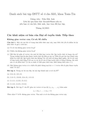 Đại số tuyến tính - Trần Đức Anh danhsach04 bt dstt
