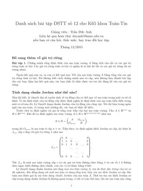 Đại số tuyến tính - Trần Đức Anh danhsach12 bt dstt