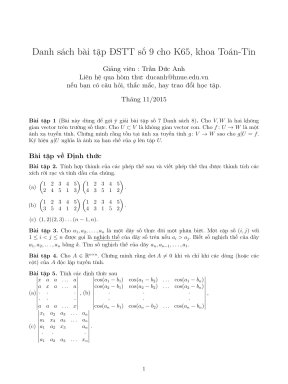 Đại số tuyến tính - Trần Đức Anh danhsach09 bt dstt