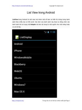 list view trong android 2