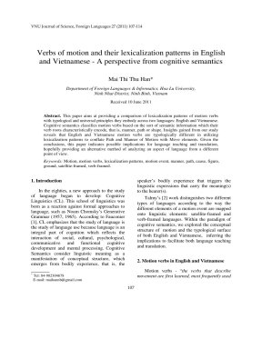 DSpace at VNU: Verbs of motion and their lexicalization patterns in English and Vietnamese - A ...