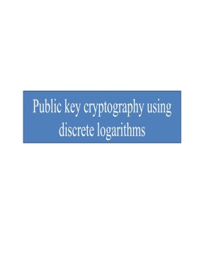 Public key cryptography using discrete logarithms