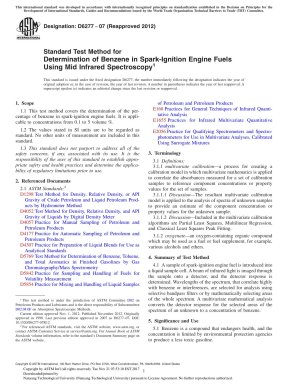 Standard Test Method for Determination of Benzene in Spark-Ignition ...