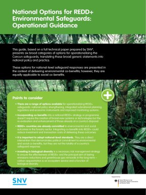 National Options for REDD+ Environmental Safeguards: Operational Guidance