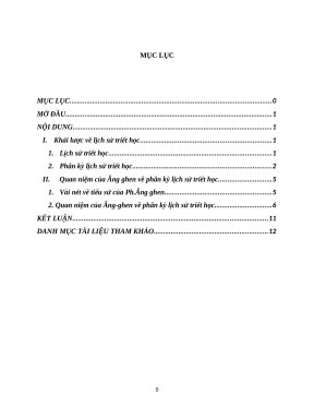Quan niệm của Ăng ghen về phân kỳ lịch sử triết học