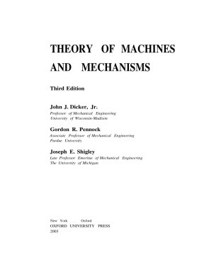 Theory of machines and mechanisms