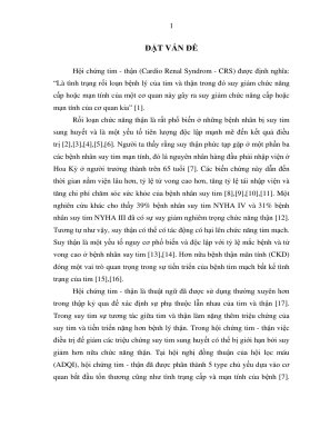 Nghiên cứu đặc điểm lâm sàng và cận lâm sàng của hội chứng tim thận ở bệnh nhân suy tim nặng
