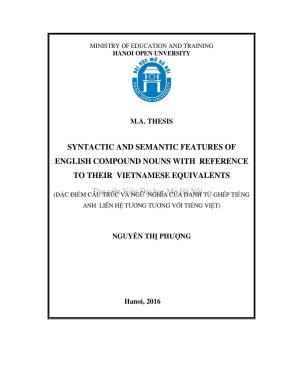Syntactic and semantic features of english compound nouns with ...