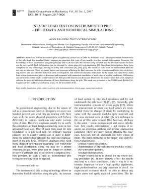 Studia geotechnica et mechanica static load test on instrumented pile ...