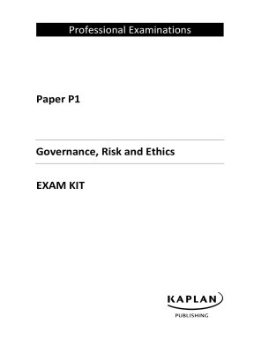ACCA paper p1 governance risk and ethics EXAM KIT