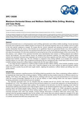 Maximum Horizontal Stress and Wellbore Stability While Drilling ...
