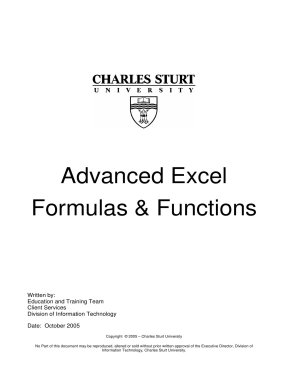 Advanced Excel formulas and functions