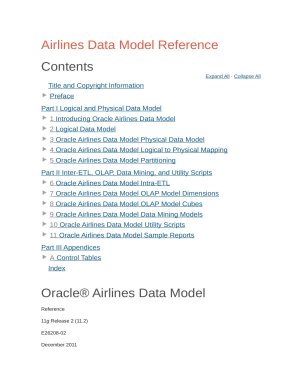 Airlines data model reference