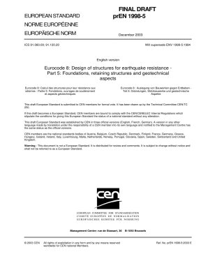 Eurocode 8 Design of aluminium structures Part 5 - prEn 1998-5 (12-2003)