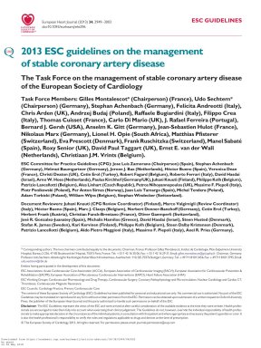 2013 ESC guideline stable coronary artery disease