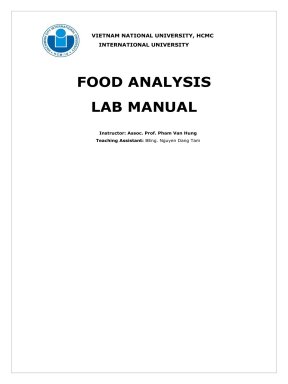 Food Analysis - Laboratory Manual