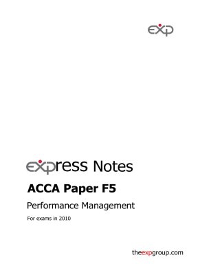 ACCA paper f5 performance management