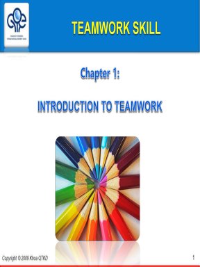Chapter 1: Introduction to teamwork skill